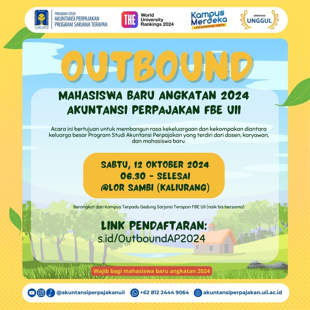 Outbond Mahasiswa Akuntansi Perpajakan 2024 - Sarjana Terapan Universitas Islam Indonesia