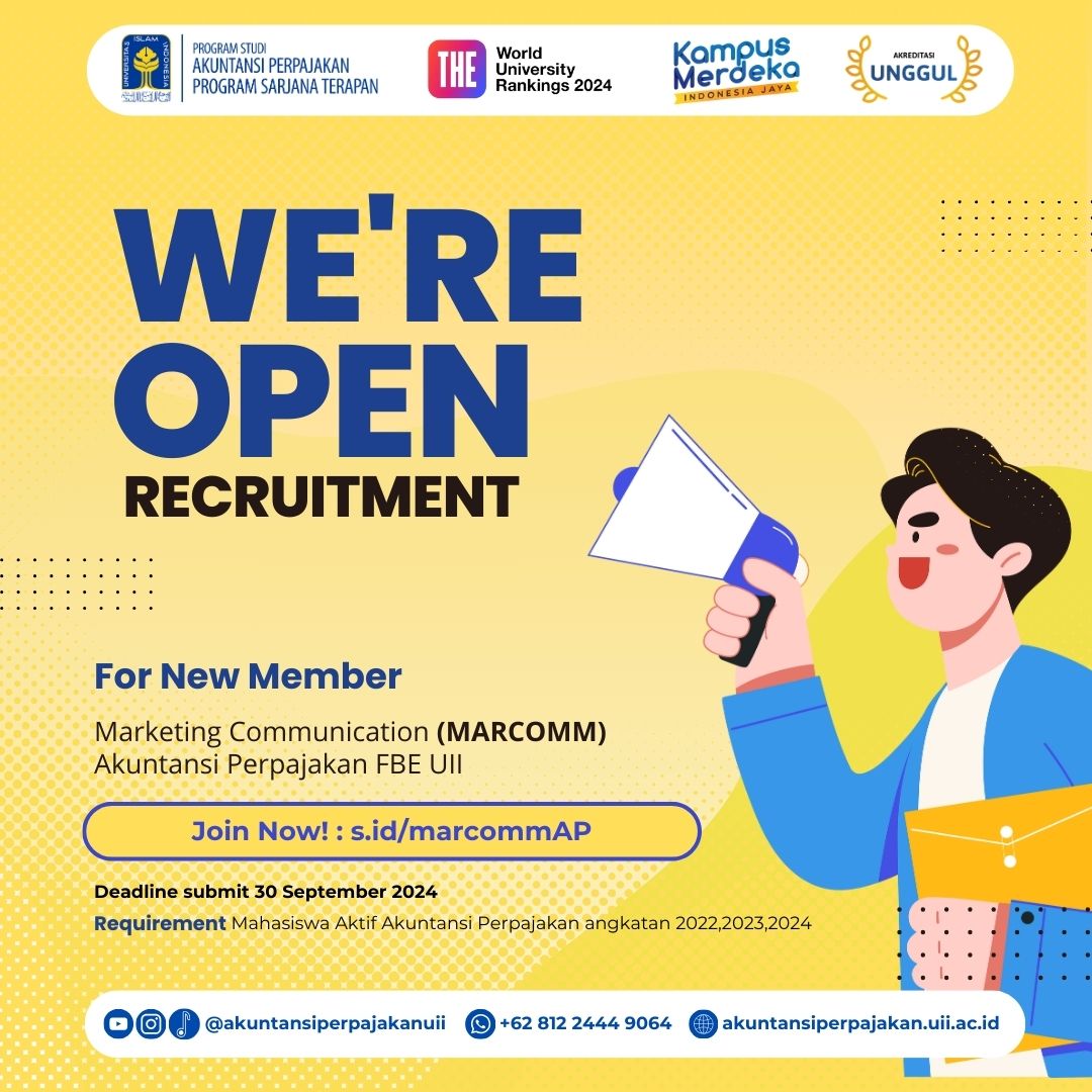 Open Recruitment Marcomm Akuntansi Perpajakan 2024 - Sarjana Terapan Universitas Islam Indonesia